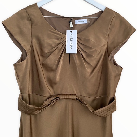 Calvin Klein | Dresses | Plus Calvin Klein Nwt Cappuccino Long Formal ...